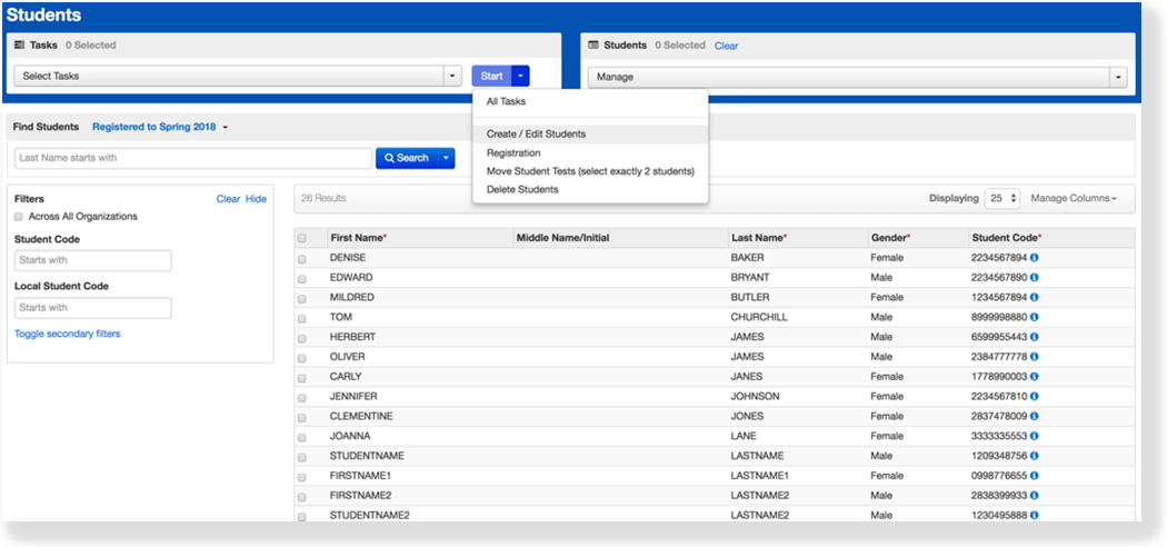 Create A Student Record