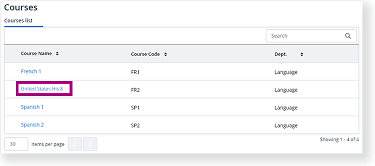 View Course Data